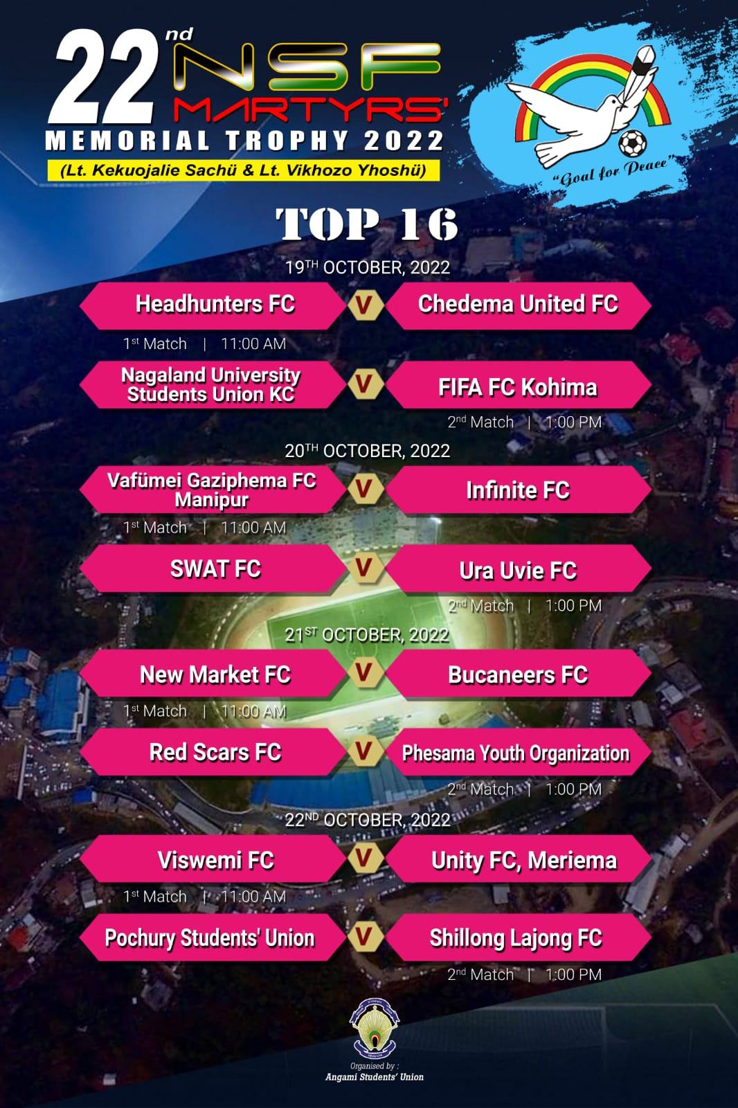 22nd NSF Martyrs’ Memorial Trophy 2022: Pochury SU, Shillong Lajong FC enter pre-quarter ...